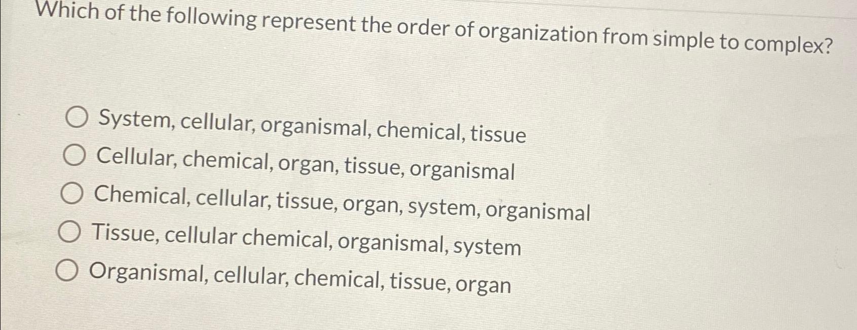 Which of the following represent the order of | Chegg.com