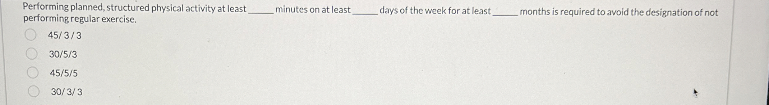 Solved Performing planned, structured physical activity at | Chegg.com