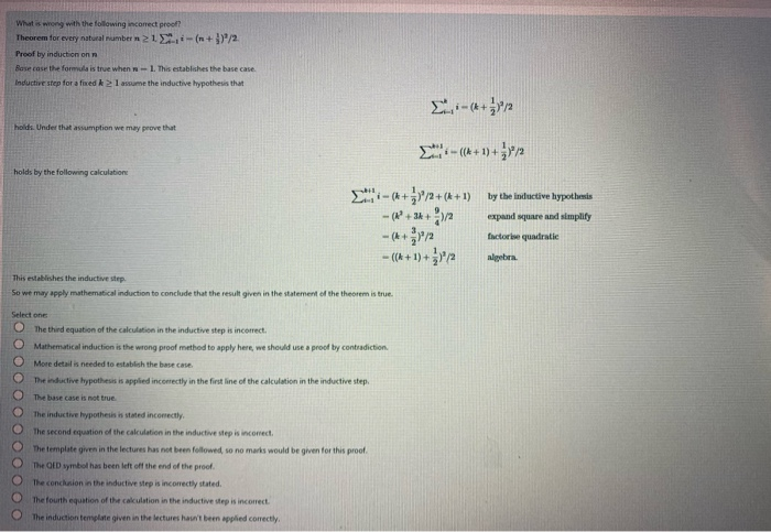 Solved What is wrong with the following incorrect proof | Chegg.com