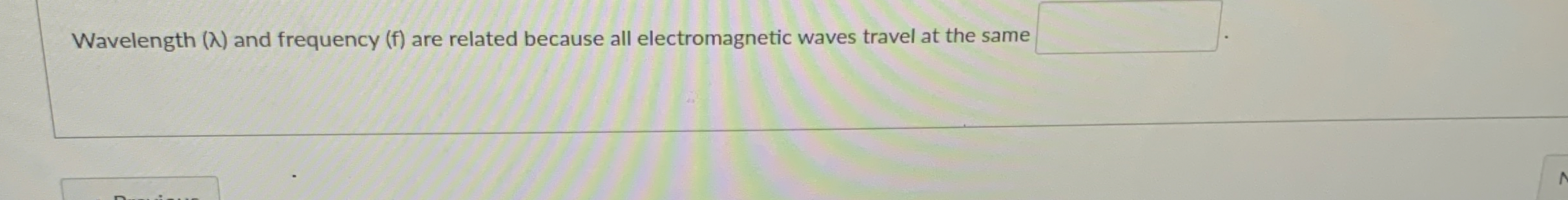 Solved Wavelength (λ) ﻿and frequency (f) ﻿are related | Chegg.com