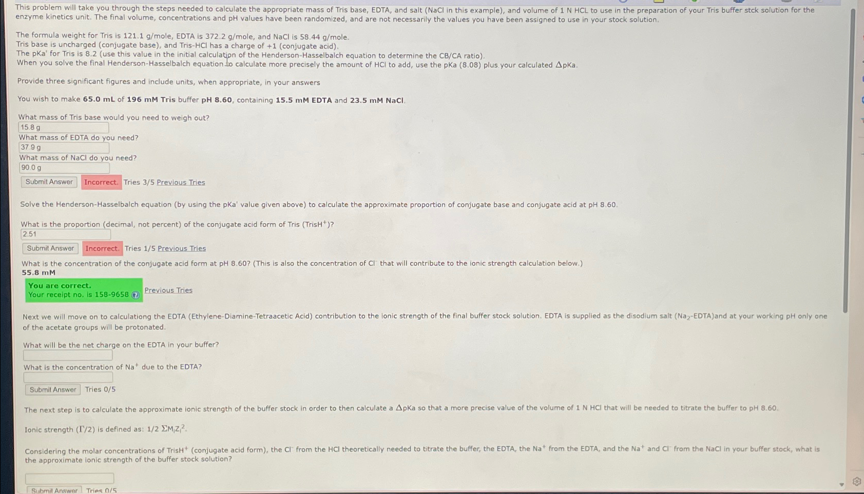 Solved Please help ASAP. The final volume, concentrations | Chegg.com