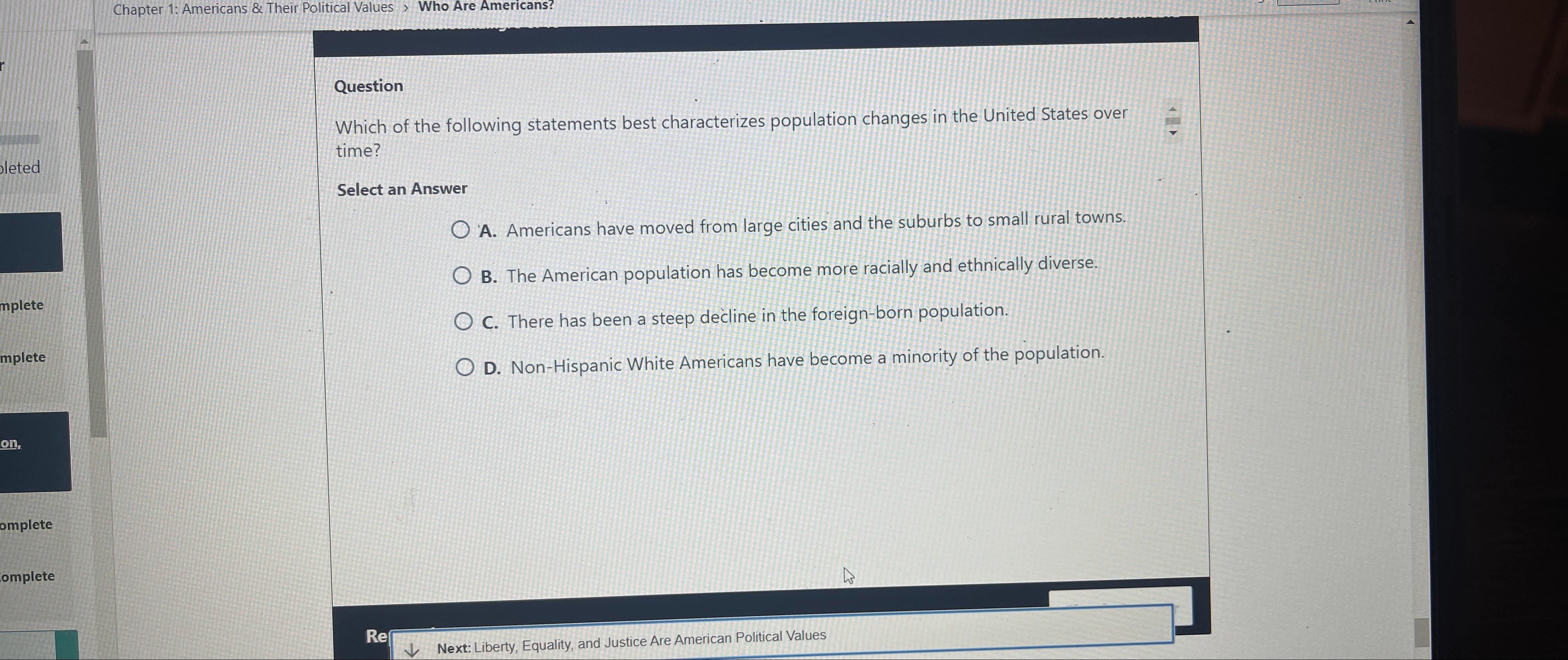 Solved QuestionWhich of the following statements best | Chegg.com
