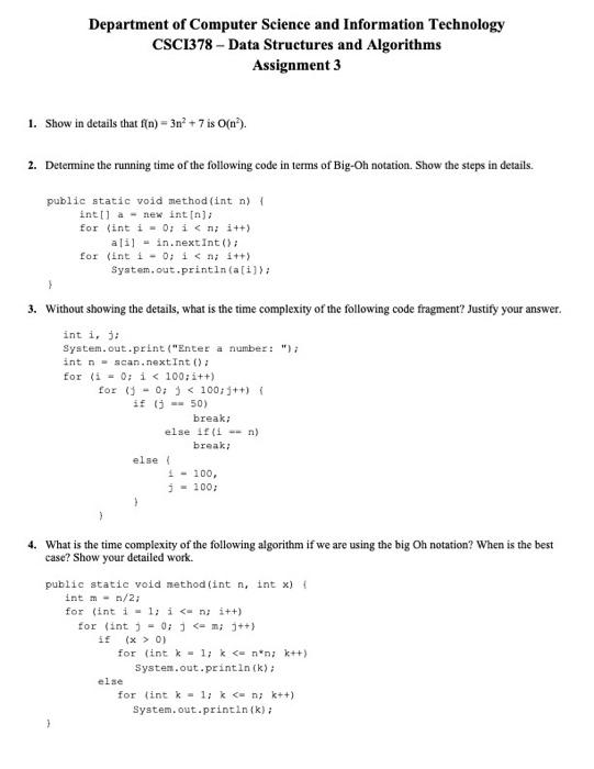 Solved Department of Computer Science and Information | Chegg.com