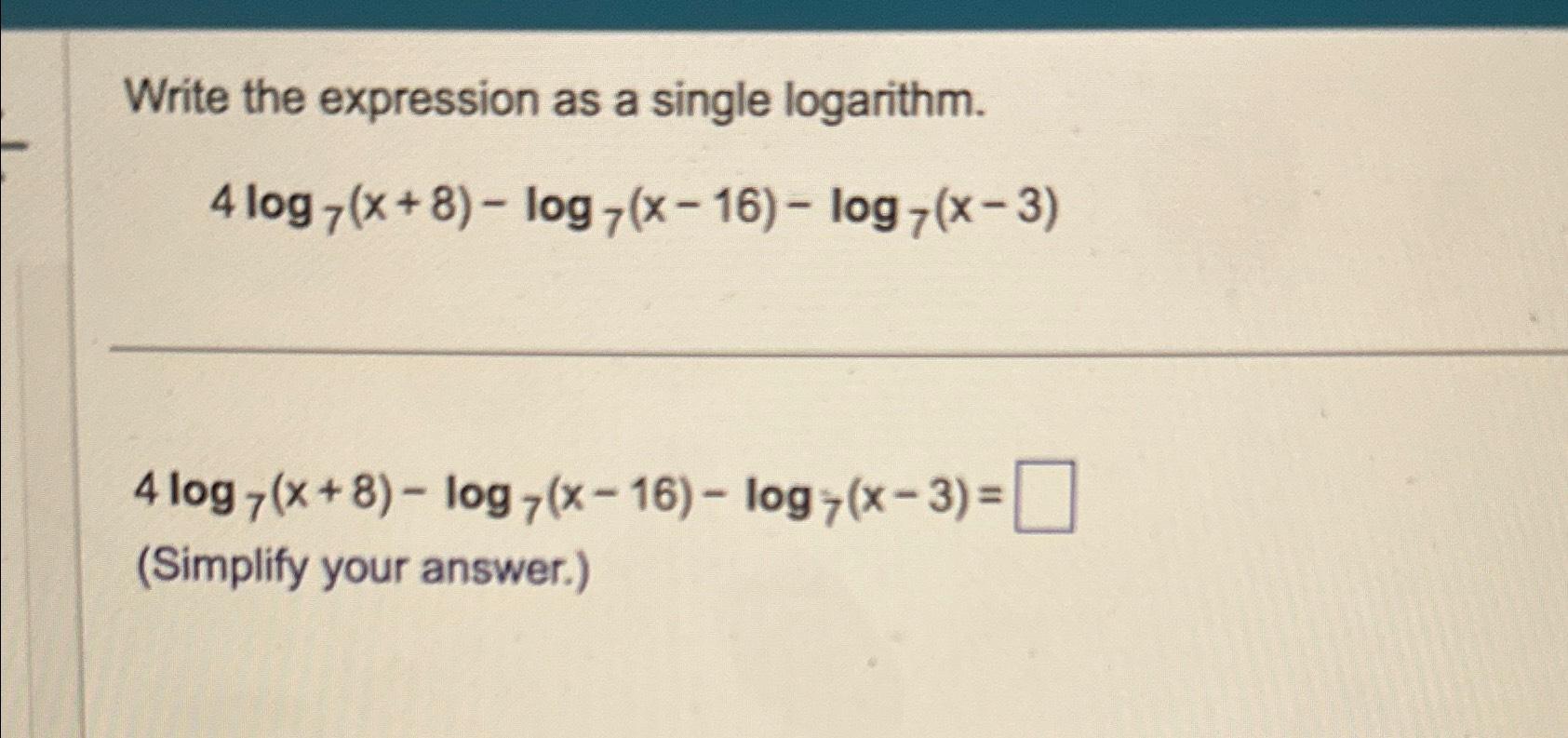 Solved Write the expression as a single | Chegg.com