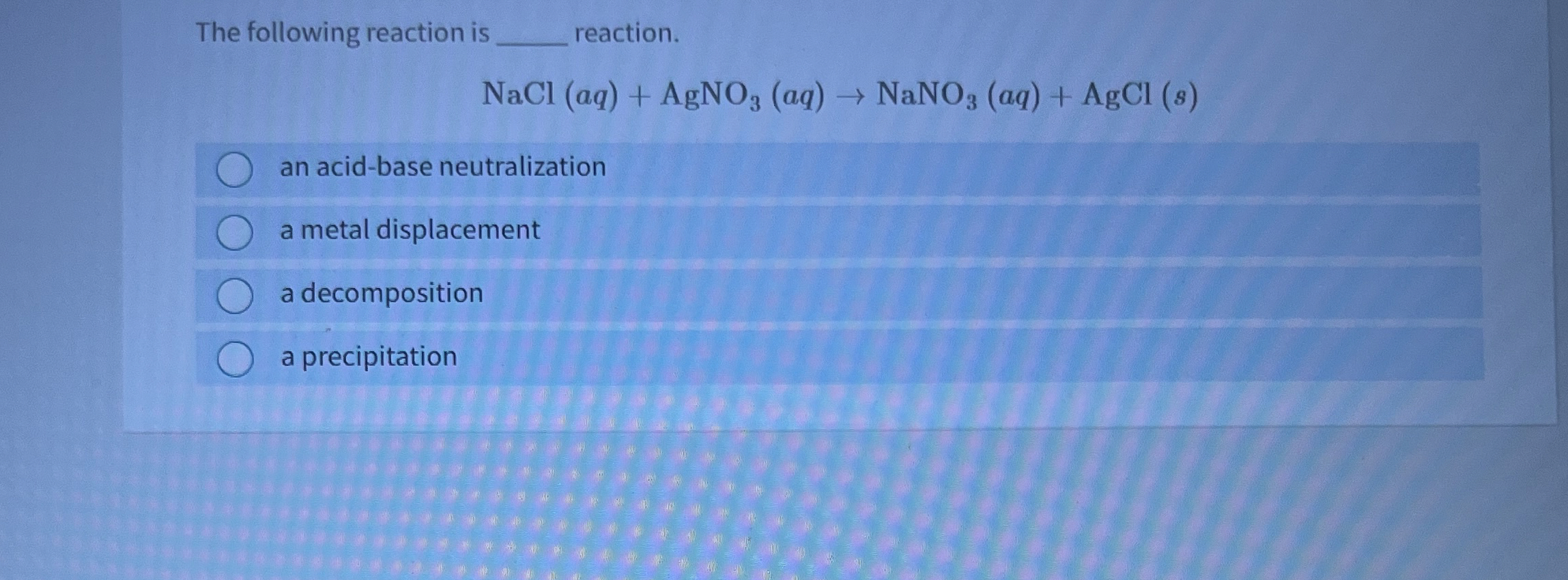 Solved The following reaction is | Chegg.com