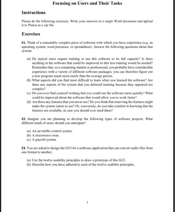 Solved Instructions Please do the following exercises. Write | Chegg.com