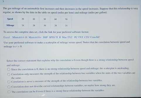 Solved The gas mileage of an automobile first increases and | Chegg.com