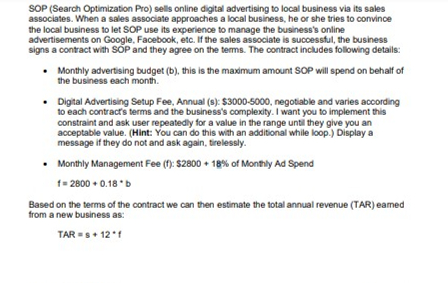 Solved SOP (Search Optimization Pro) ﻿sells online digital | Chegg.com