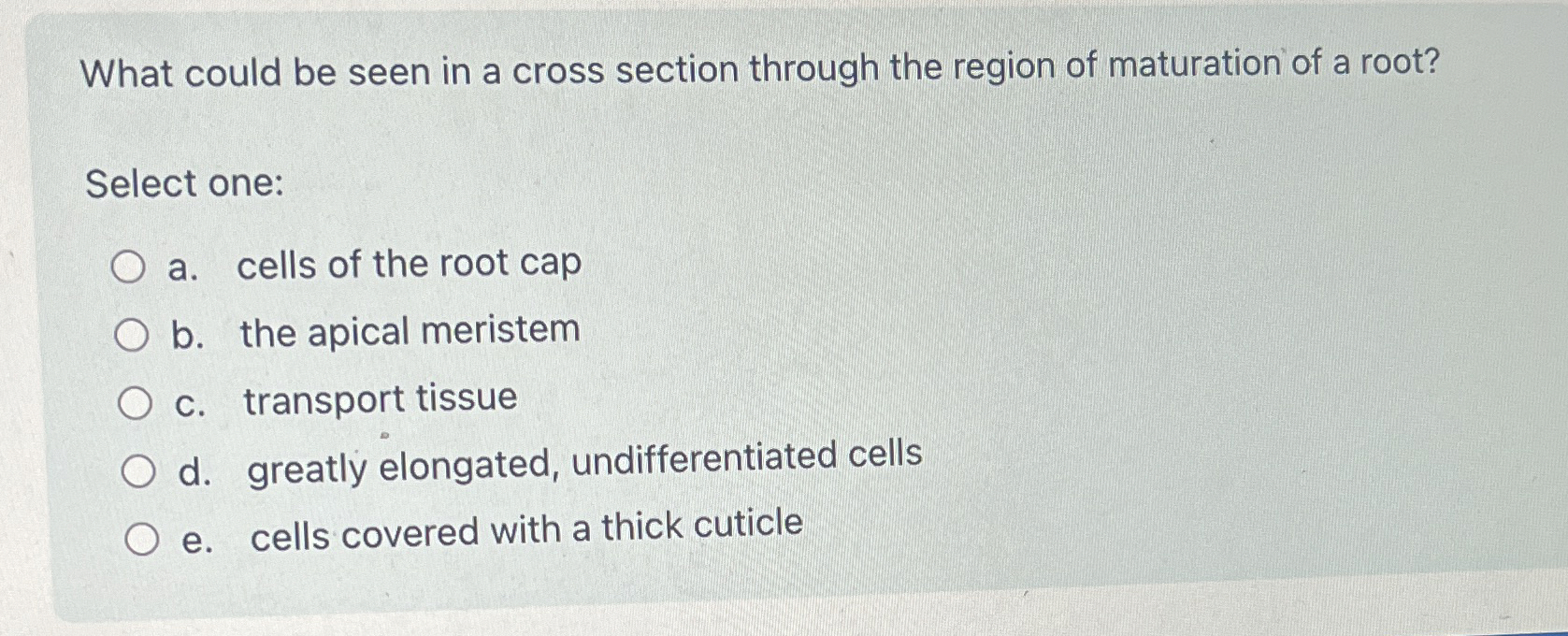 Solved What could be seen in a cross section through the | Chegg.com