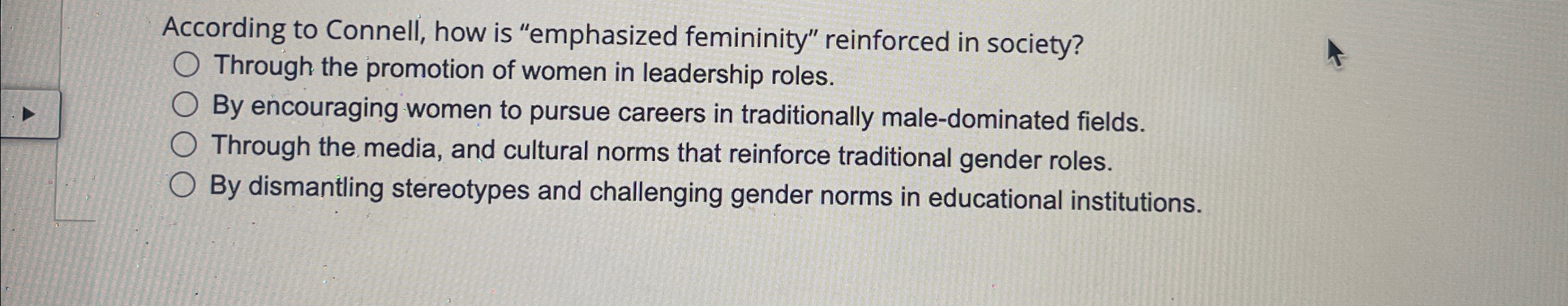 Solved According to Connell, how is "emphasized femininity" | Chegg.com