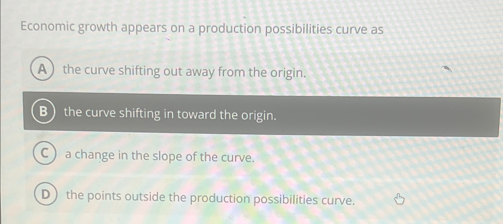 Solved Economic growth appears on a production possibilities | Chegg.com