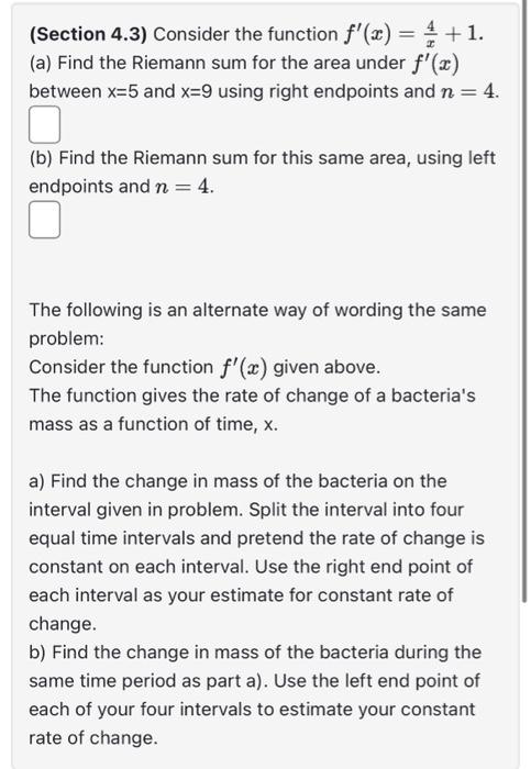 Solved (Section 4.3) Consider the function f′(x)=x4+1. (a) | Chegg.com