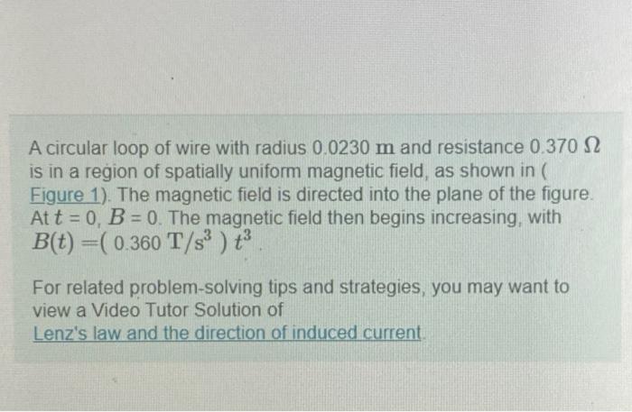 Solved A circular loop of wire with radius 0.0230 m and | Chegg.com