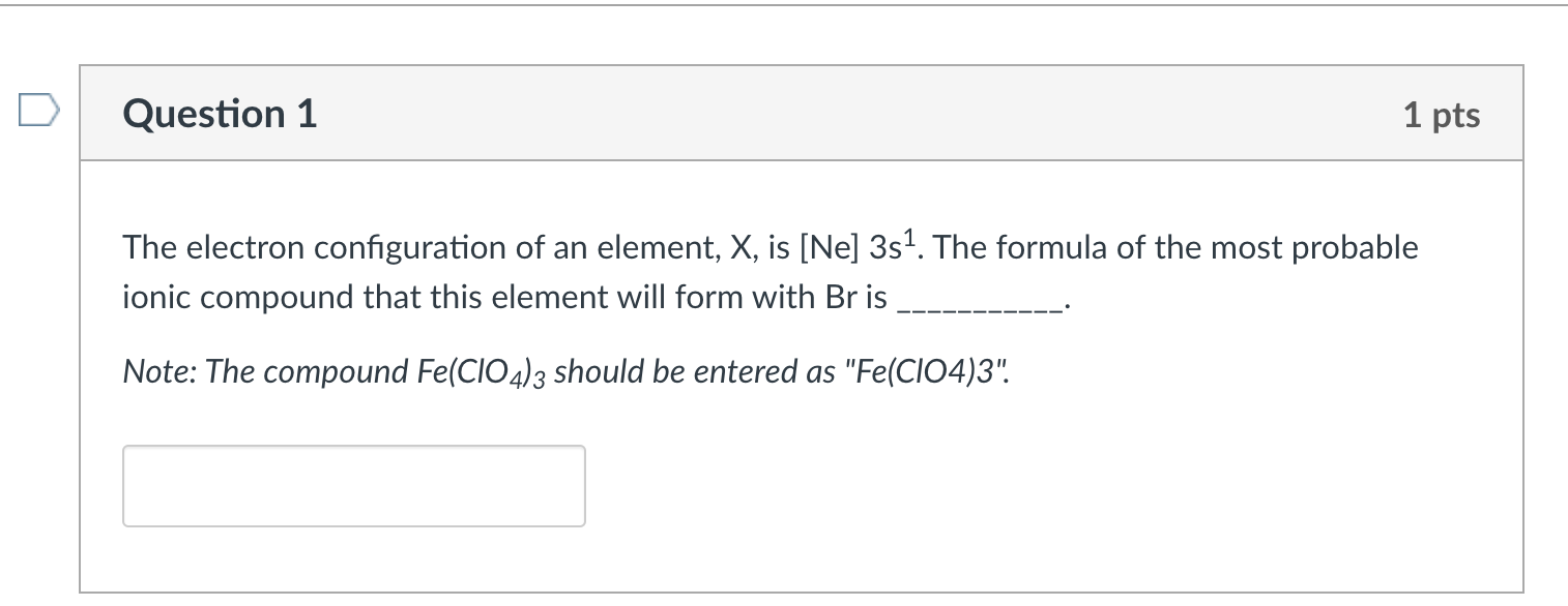 Question 1The electron configuration of an element, | Chegg.com