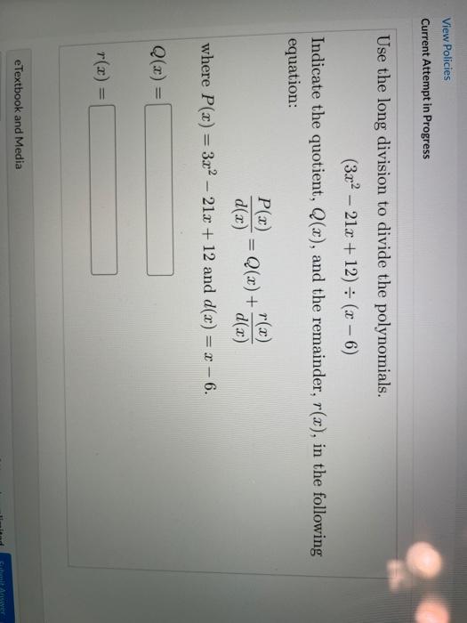 Solved View Policies Current Attempt in Progress Use the | Chegg.com