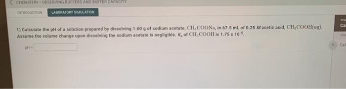 Solved CHEMISTRY OBSERVING BUFFERS AND BUFFER CAPACITY | Chegg.com