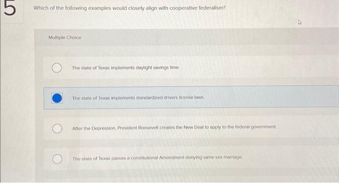 5 Which of the following examples would closely align | Chegg.com