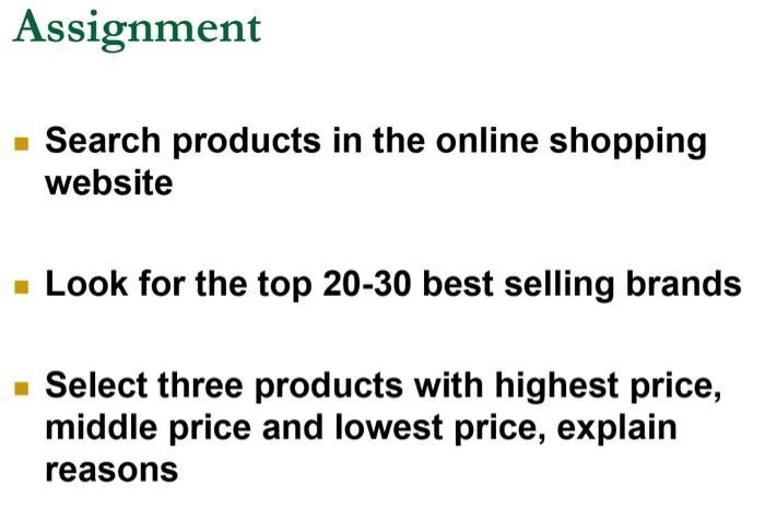 Solved Assignment Search products in the online shopping | Chegg.com
