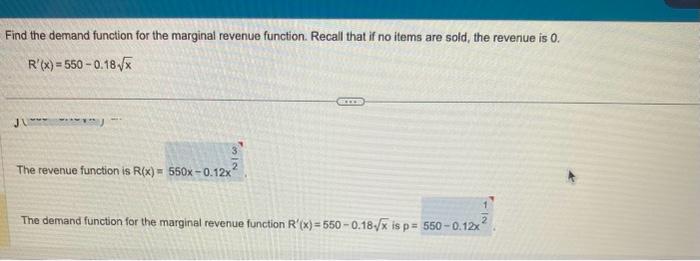 Solved Find the demand function for the marginal revenue | Chegg.com