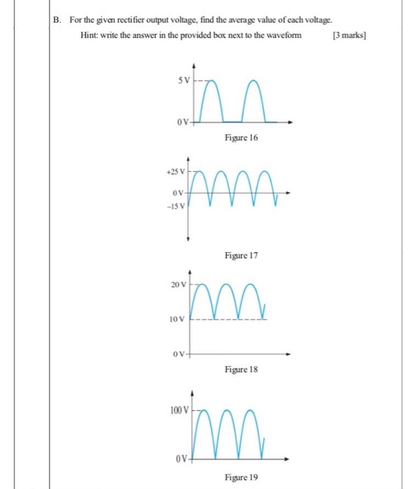 Solved B. For the given rectifier output voltage, find the | Chegg.com