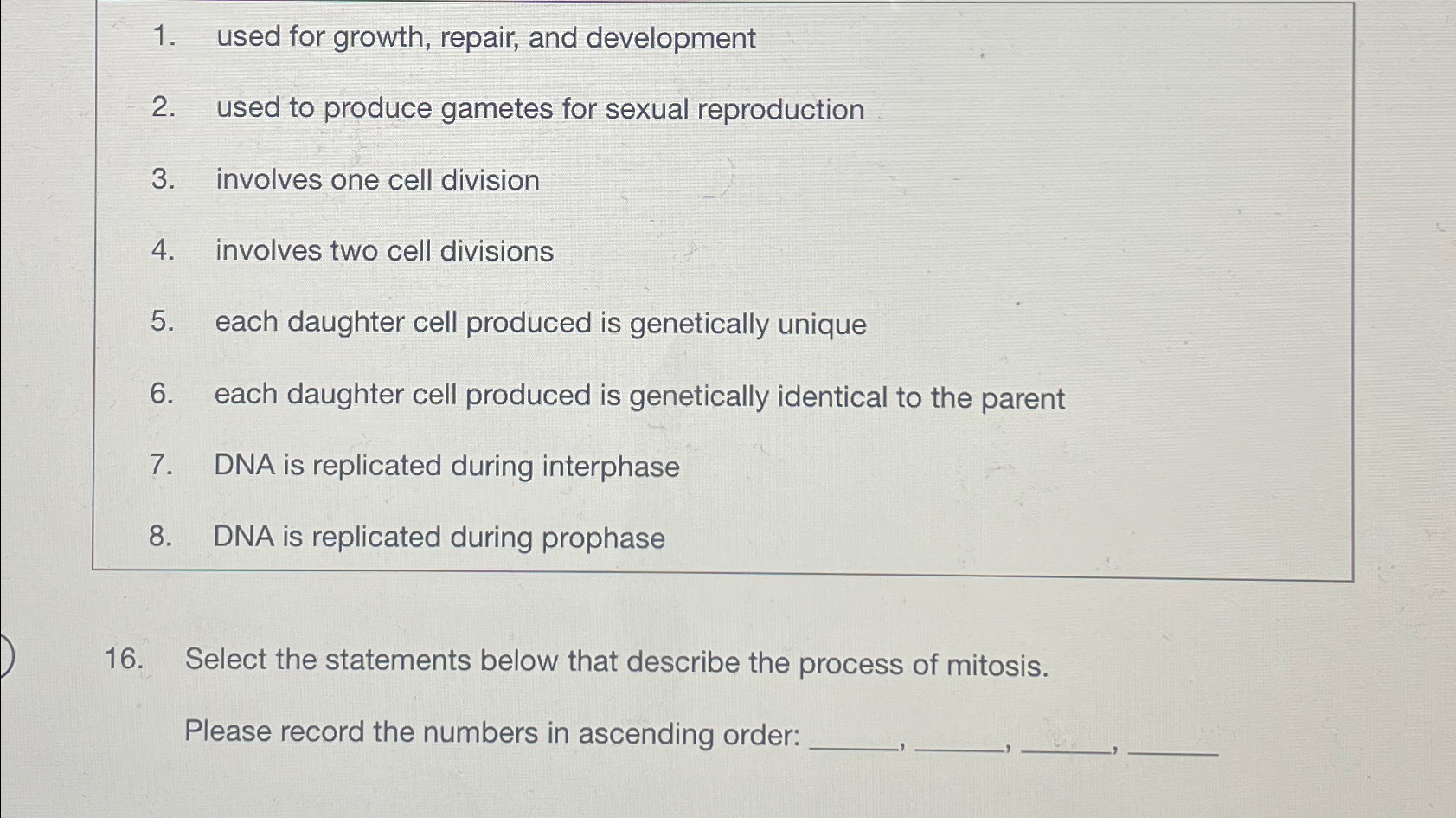 Solved used for growth, repair, and developmentused to | Chegg.com