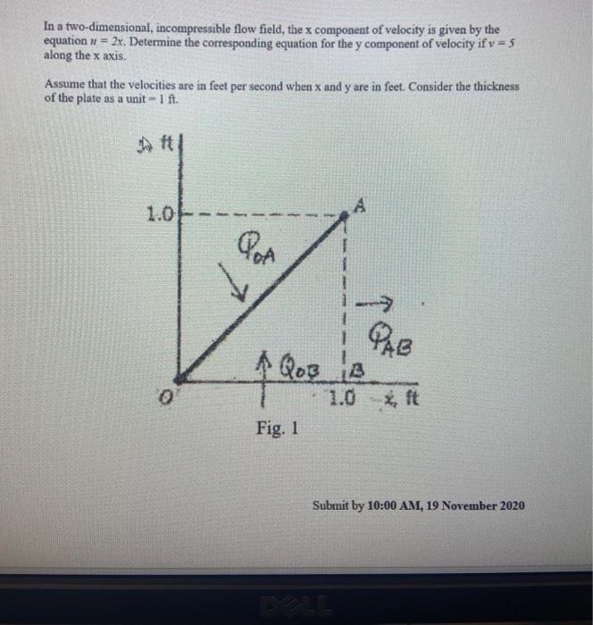 Solved In a two-dimensional, incompressible flow field, the | Chegg.com