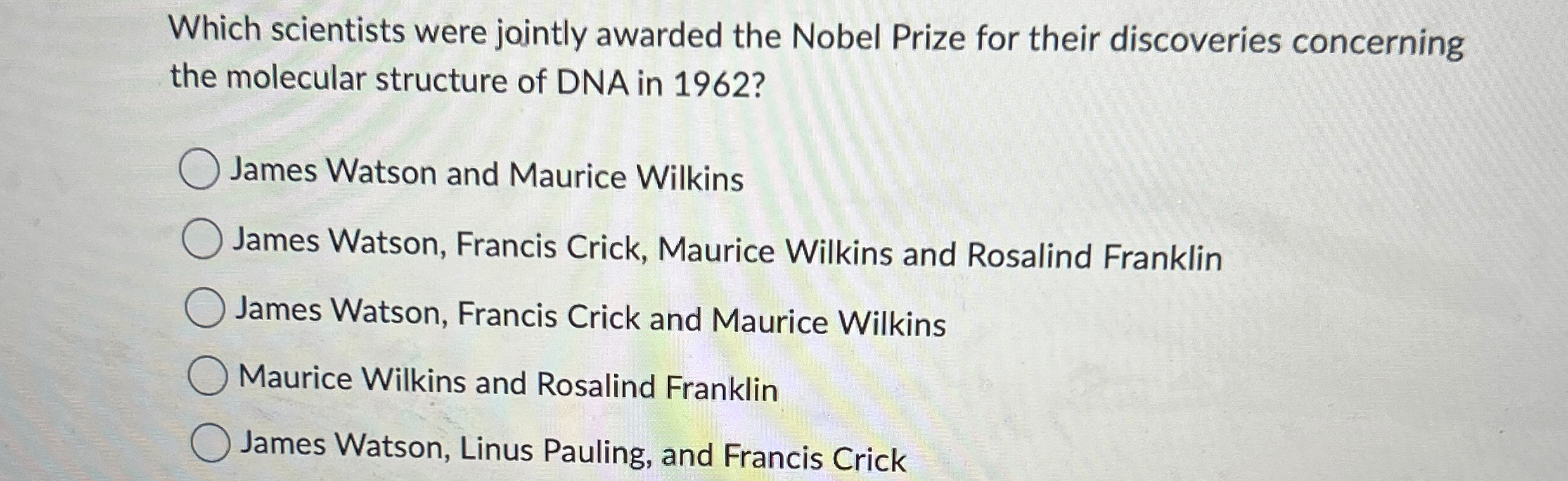 Solved Which scientists were jointly awarded the Nobel Prize | Chegg.com