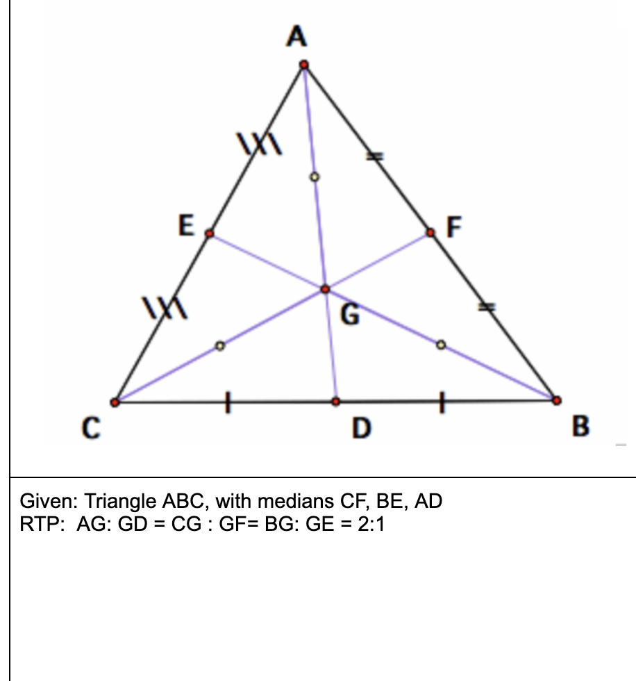 Given: Triangle ABC, with medians CF,BE,ADRTP: | Chegg.com