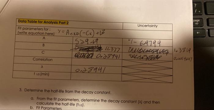 Analysis 1. Determining Background Radiation a. To | Chegg.com