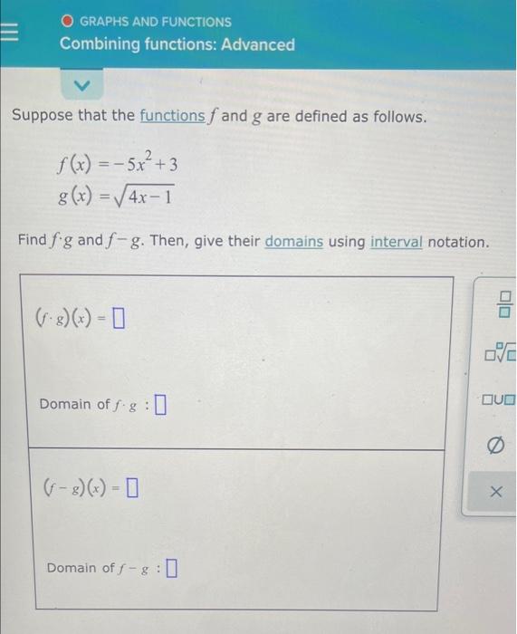 Solved suppose that the functions f and g are defined as | Chegg.com