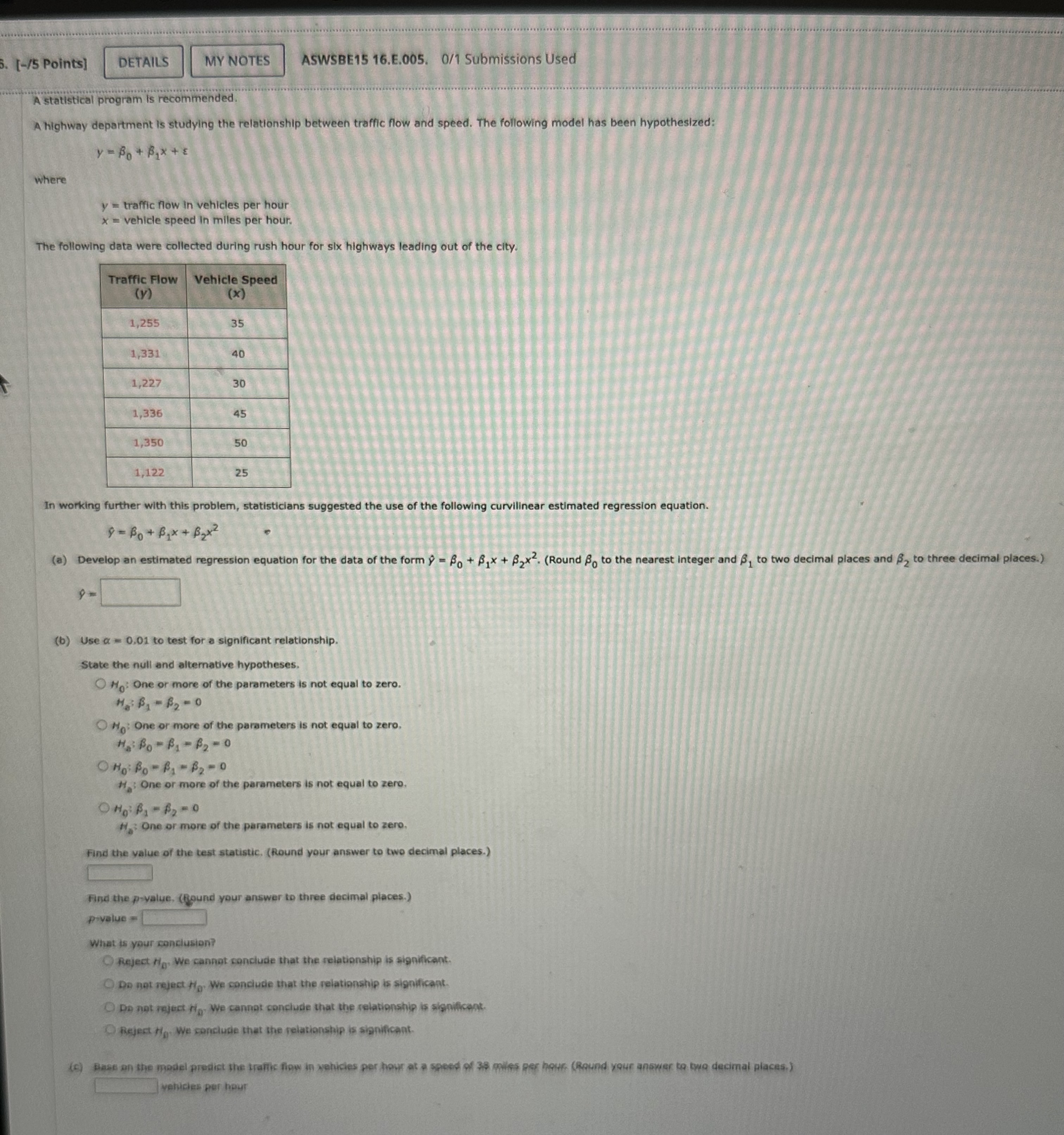 Solved A statistical program is recommended.A highway | Chegg.com