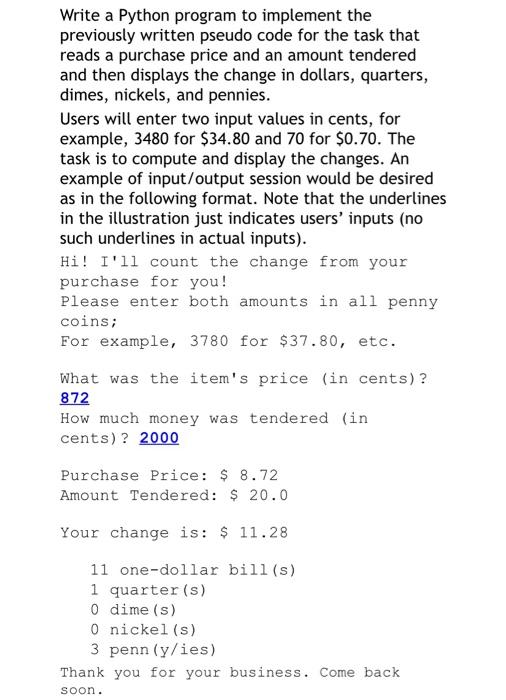 Solved Write a Python program to implement the previously | Chegg.com