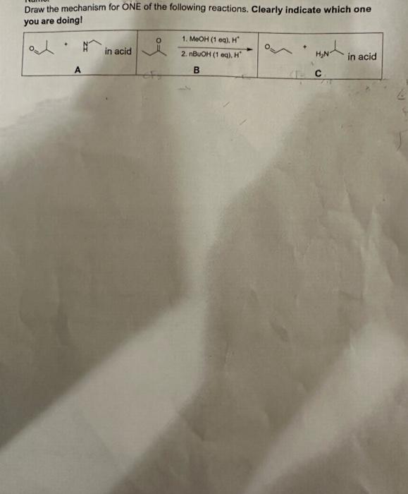 Solved Draw the mechanism for ONE of the following | Chegg.com