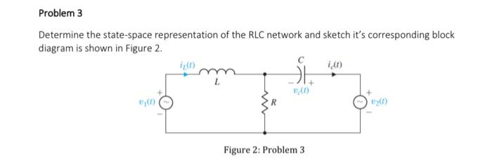 Solved Problem 3 Determine The State Space Representation Of