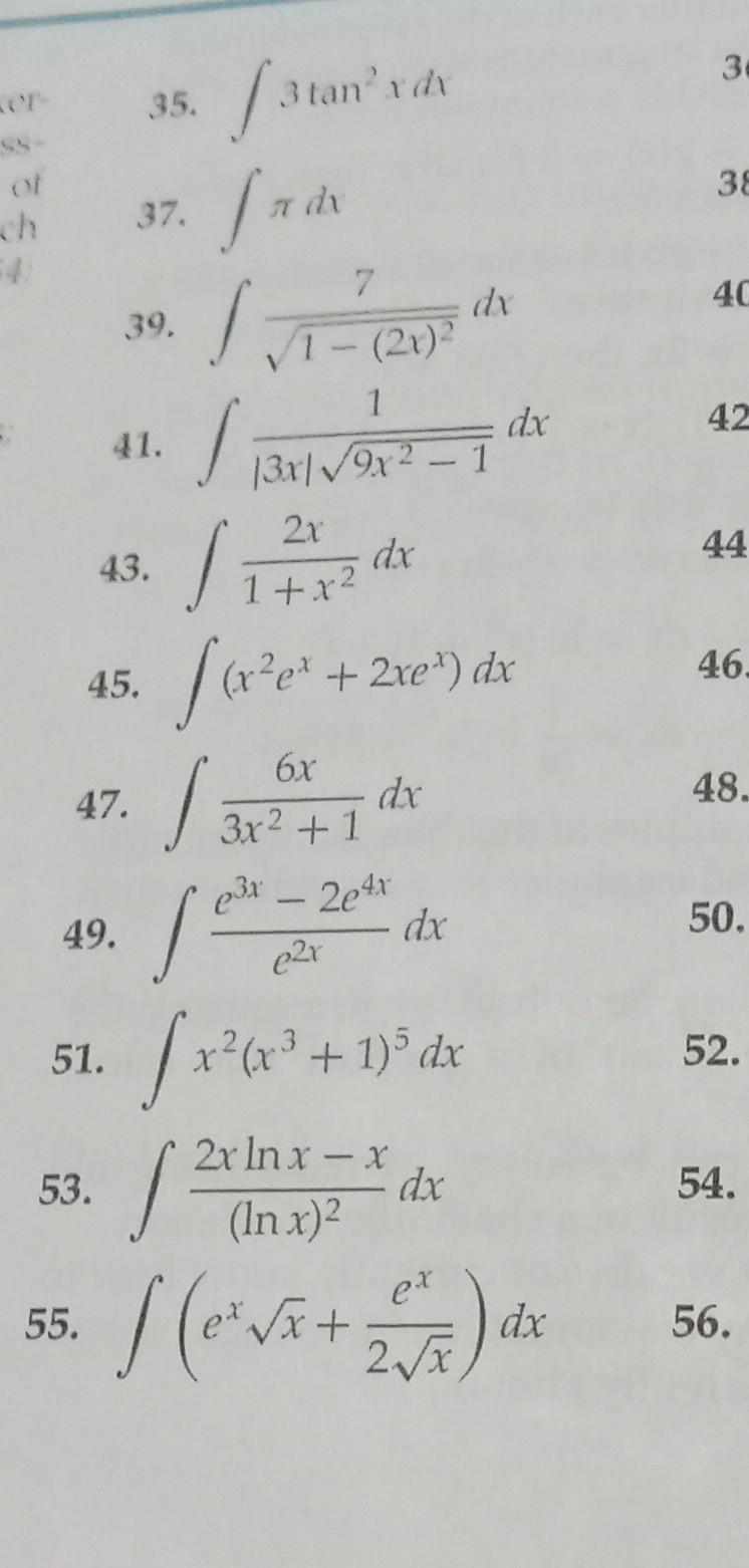 Solved Use integration formulas to solve each integral in | Chegg.com