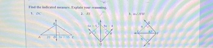 Solved Find the indicated measure. Explain your reasoning. | Chegg.com