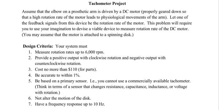 Solved Tachometer Project Assume that the elbow on a | Chegg.com