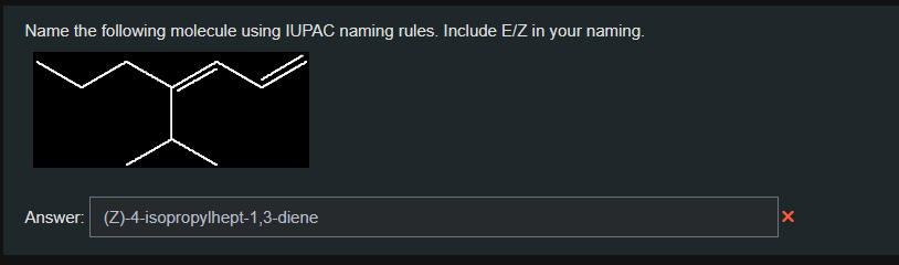 Solved Name the following molecule using IUPAC naming rules. | Chegg.com