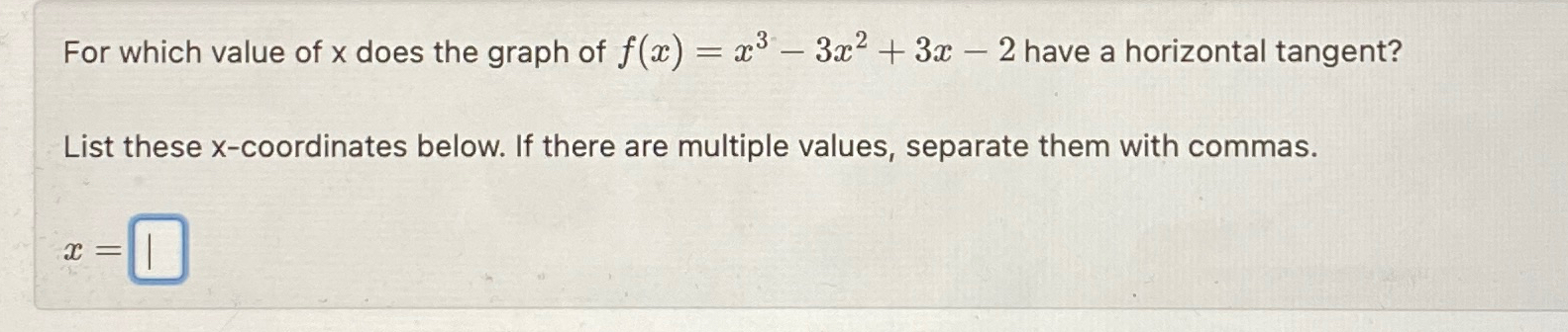 Solved For which value of x ﻿does the graph of | Chegg.com