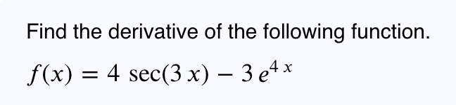Solved Find the derivative of the following | Chegg.com