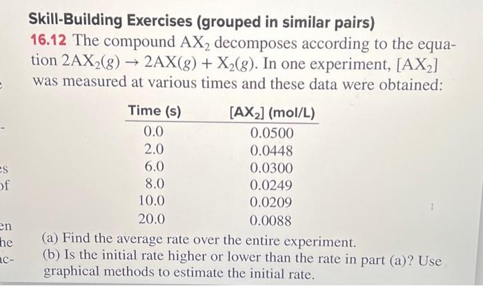 Skill-Building Exercises (grouped in similar pairs) | Chegg.com