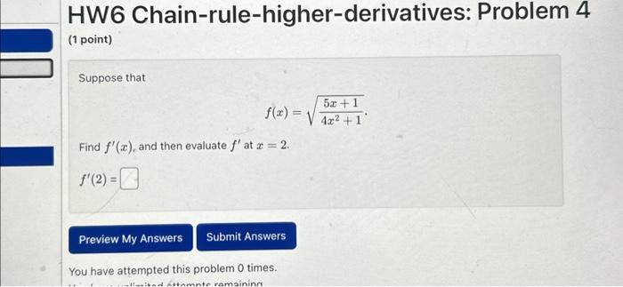 Solved HW6 Chain-rule-higher-derivatives: Problem 4 (1 | Chegg.com