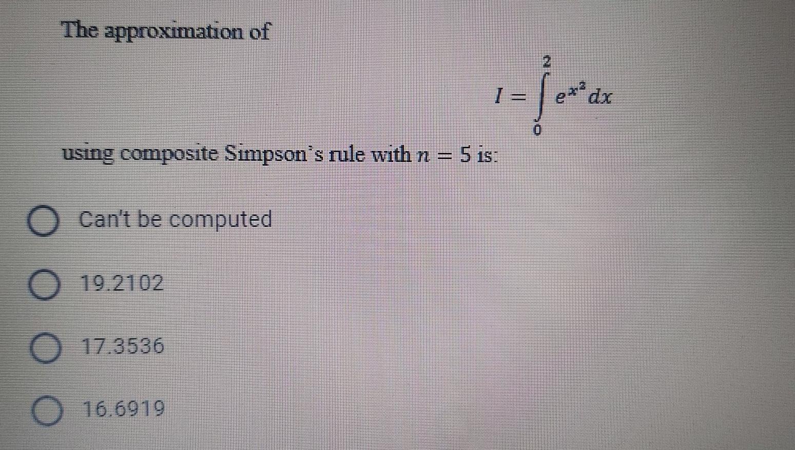 Solved The approximation of ed using composite Simpson's | Chegg.com