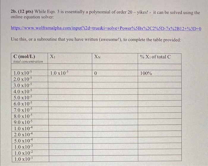 Solved 2b. (12 pts) While Eqn. 3 is essentially a polynomial | Chegg.com