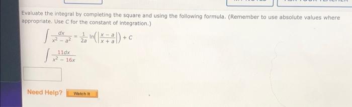 Solved evaluate the integral by completing the square and | Chegg.com
