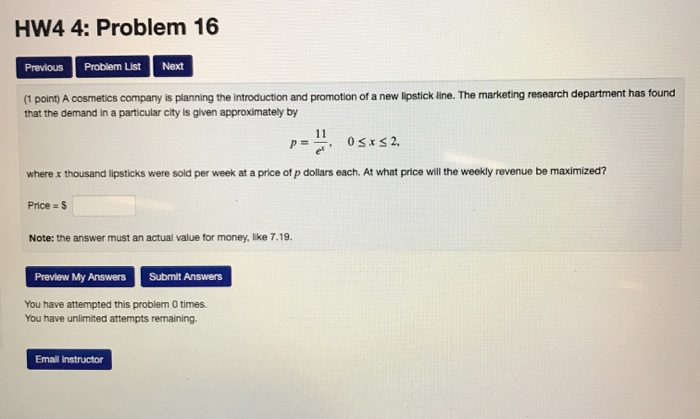 Solved HW4 4: Problem 16 Previous Problem List Next (1 | Chegg.com