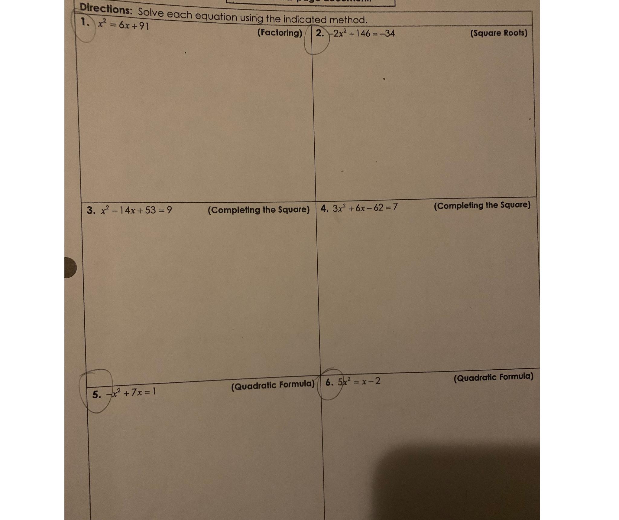 Solved solve each equation using the indicated method | Chegg.com
