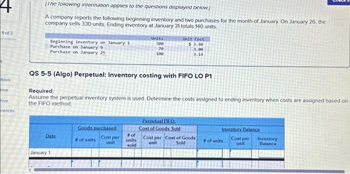 Solved 4 1 of 3 S Book Hint Print erences [The following | Chegg.com