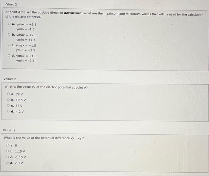 Solved Value: 2 At point A we set the positive direction | Chegg.com