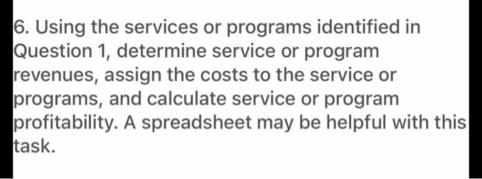 Solved 1. Identify the services or programs to be included | Chegg.com